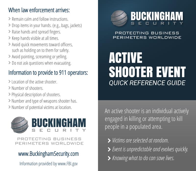 Active Threat Reference Card - Buckingham Security